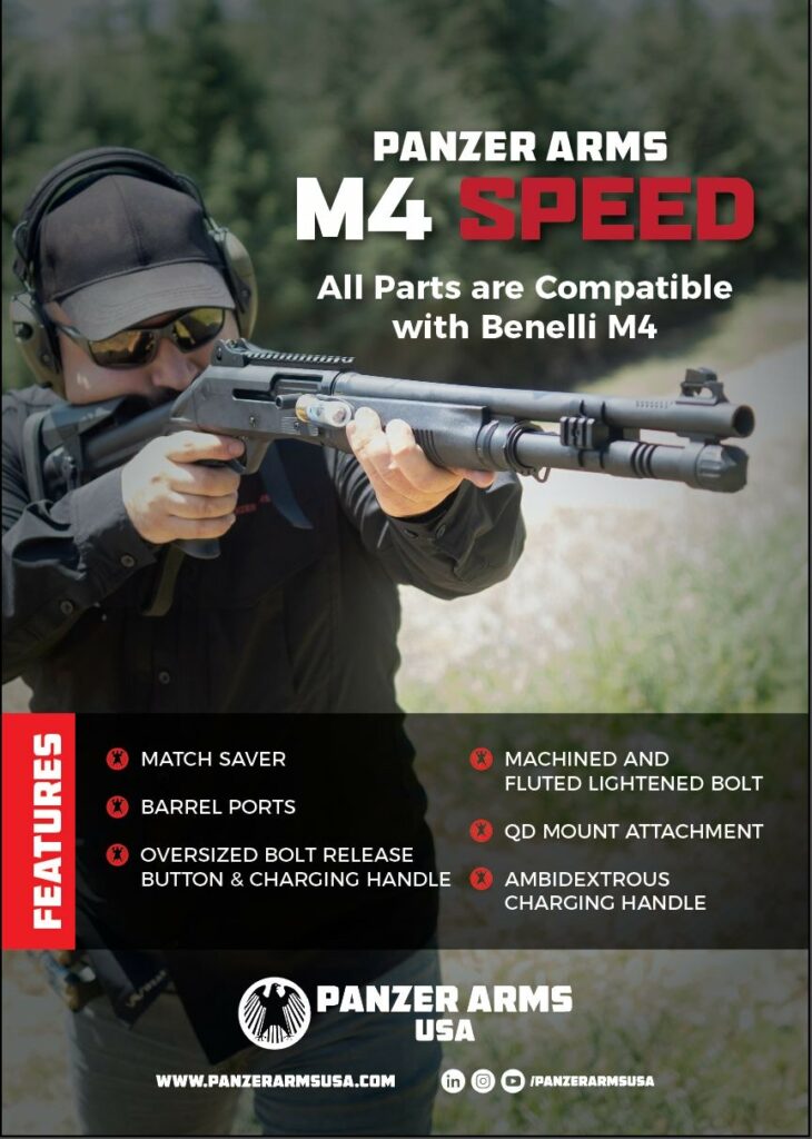 NEW! PANZER ARMS M4 SPEED (COMPETITION Style)-SKELETON STOCK – SEMI-AUTO 12 GAUGE SHOTGUN ...